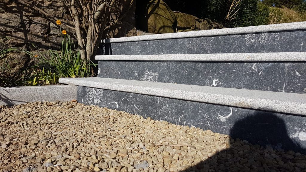 Silver Granite Steps - Harding Stoneyard Ireland