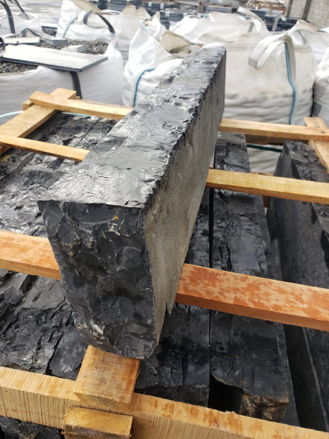 Black Limestone Split Kerbs - Harding Stoneyard Ireland